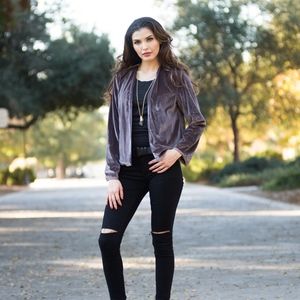 Jackets & Coats | Velvet Crop Jacket | Poshmark